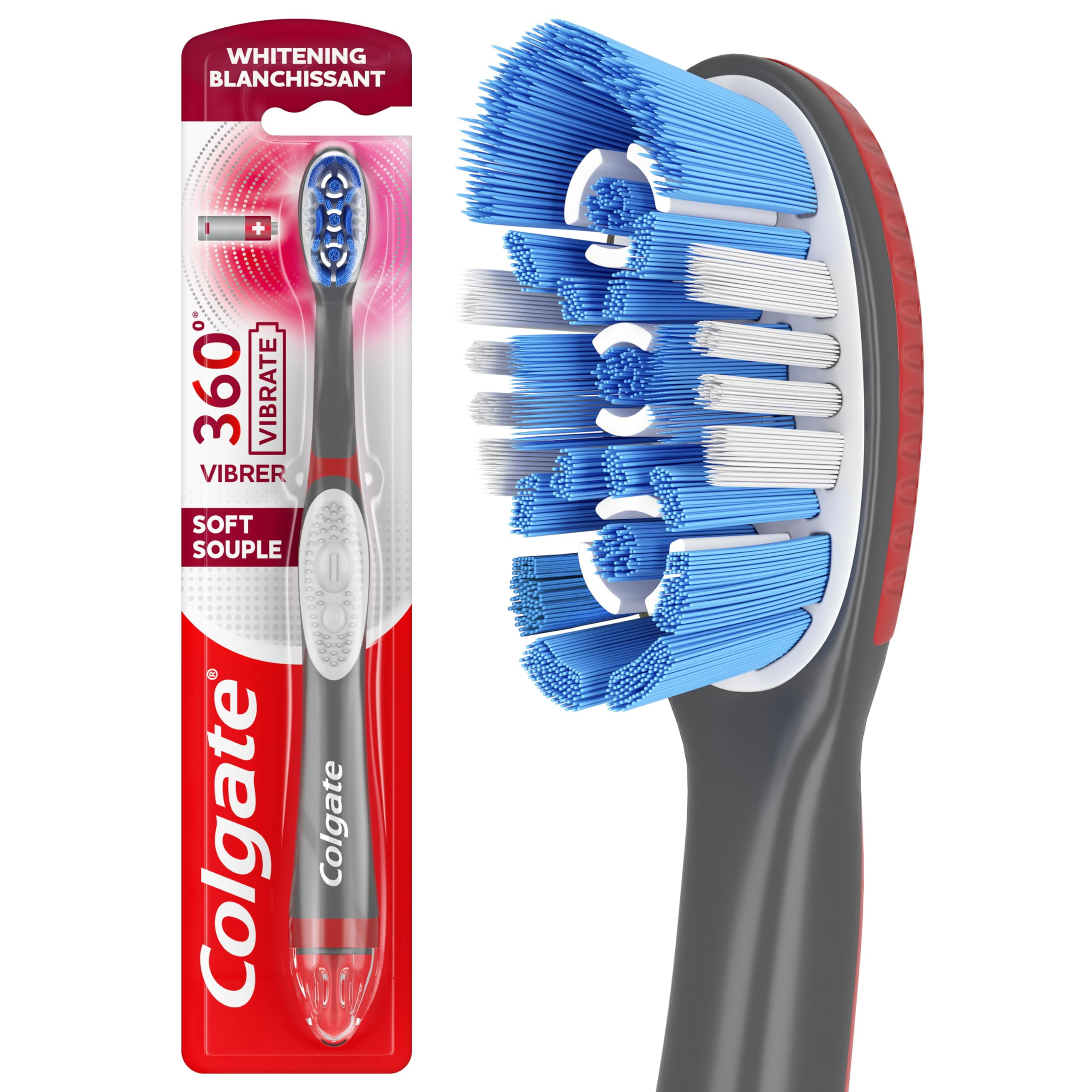 Colgate 360 Optic White Battery Powered Sonic Toothbrush, Soft, 1 Pack - Walmart.com