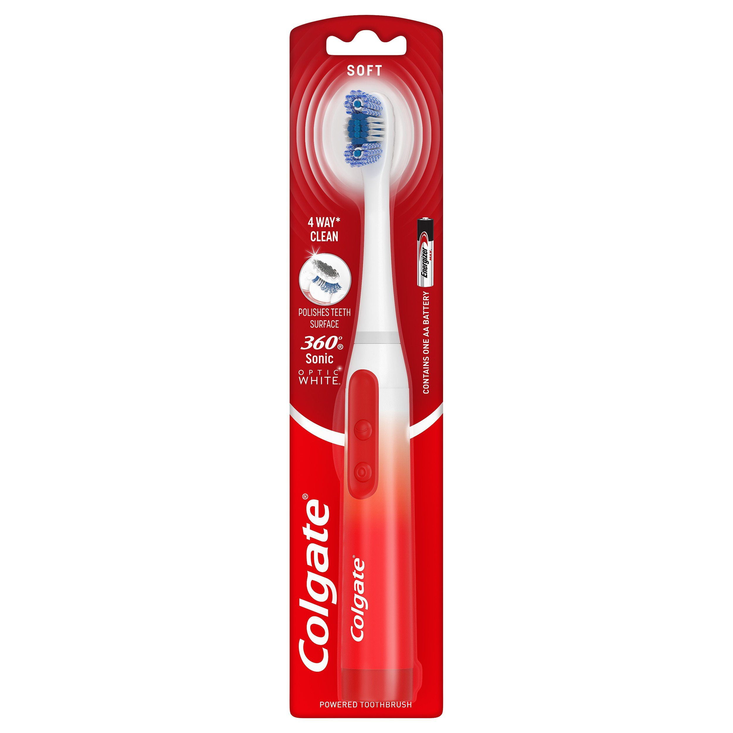Colgate 360 Optic White Powered Toothbrush - Soft - Each- Pack of 2 ...