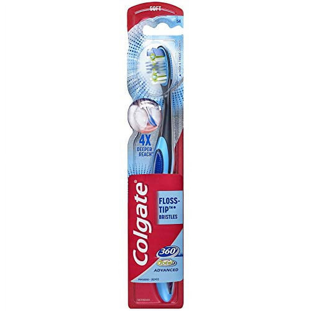 Colgate 360 Total Advanced Floss-Tip Bristle Toothbrush, Full Head Soft ...