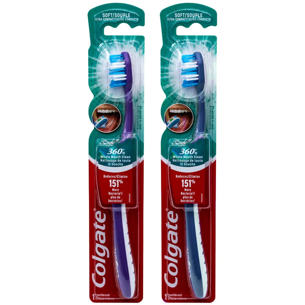 Colgate Soft Toothbrush with Whole Mouth Clean Design, Ultra Compact ...