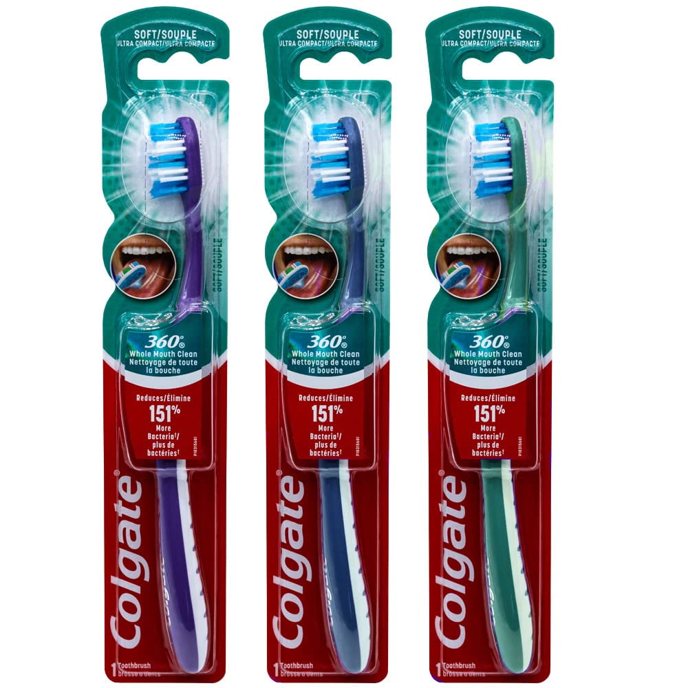 Colgate 360 Toothbrushes, Whole Mouth Clean, Multi Gum Health, Soft ...