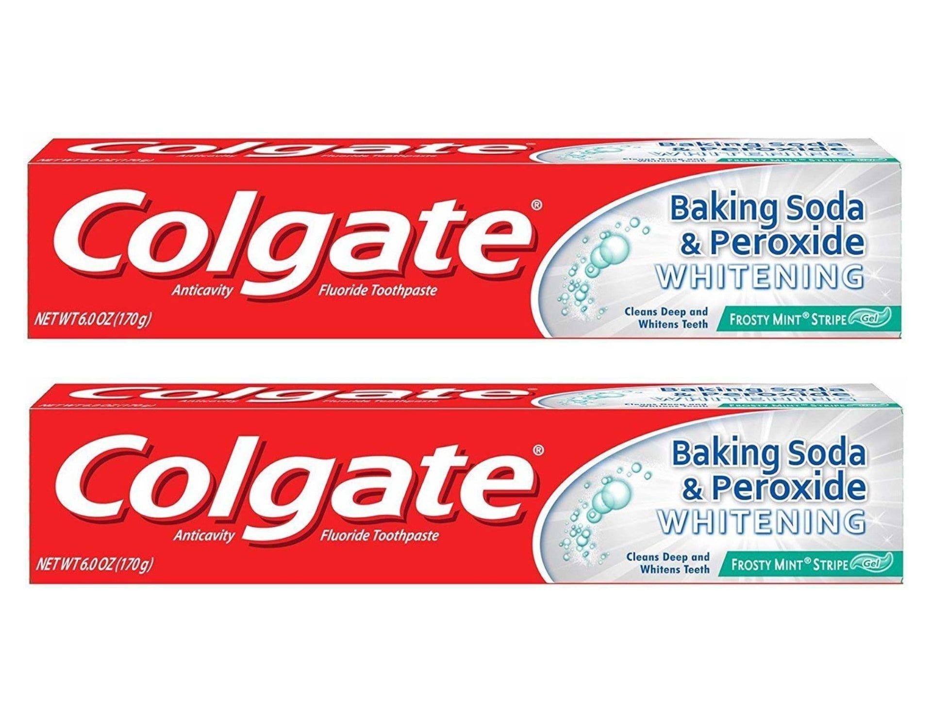 Colgate Baking Soda and Peroxide Whitening Toothpaste, Brisk Mint, Stain Fighter, Fresh ...