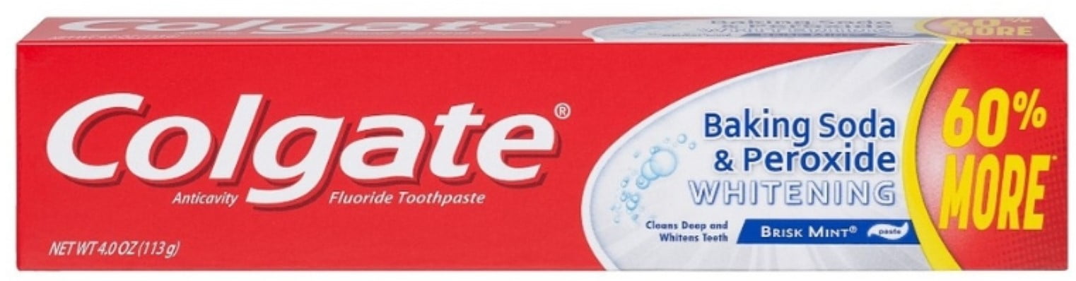 Colgate Baking Soda and Peroxide Whitening Toothpaste, 4 oz (Pack of 4) - Walmart.com