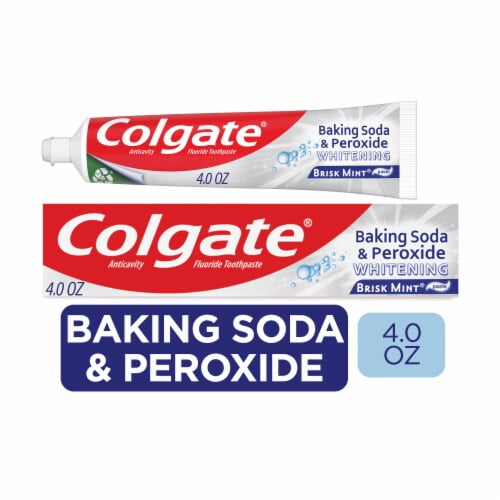 Colgate Baking Soda and Peroxide Whitening Toothpaste Brisk Mint 4 oz ...