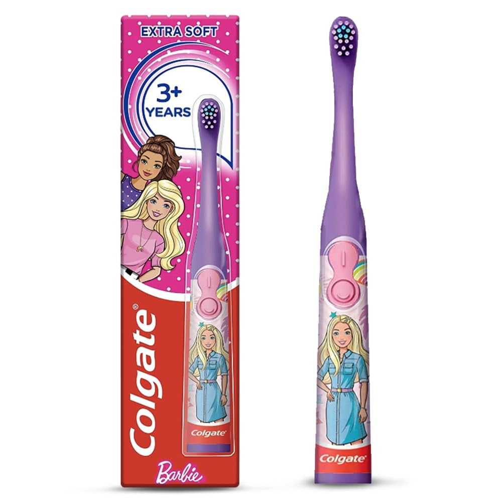 Colgate Barbie Kids Battery Powered Toothbrush, Assorted Colors ...