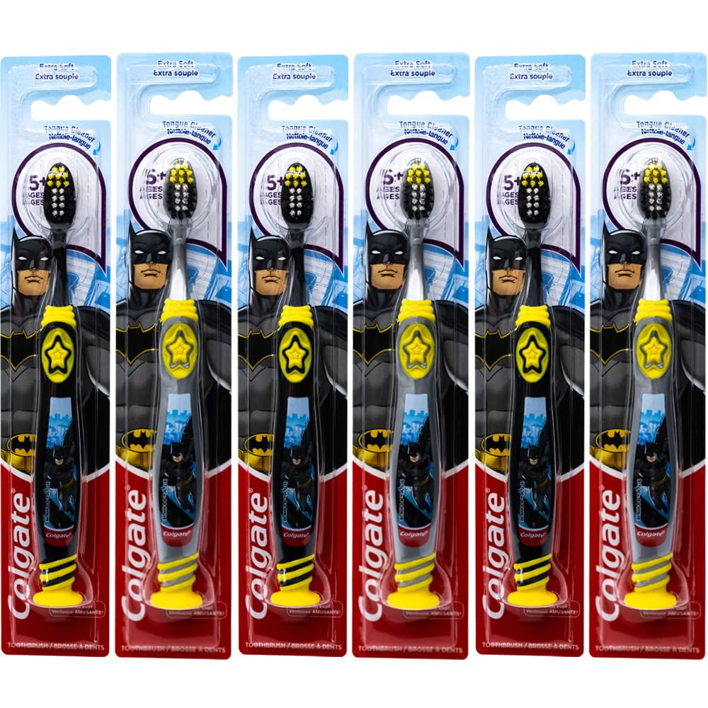 Colgate Batman Toothbrush for Children with Suction Cup, Kids 5+ Years ...
