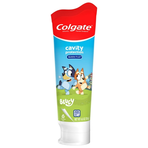 Colgate Bluey Kids Toothpaste with Fluoride, Cavity Protection, Mild Bubble Fruit Flavor, 4.6 oz ...