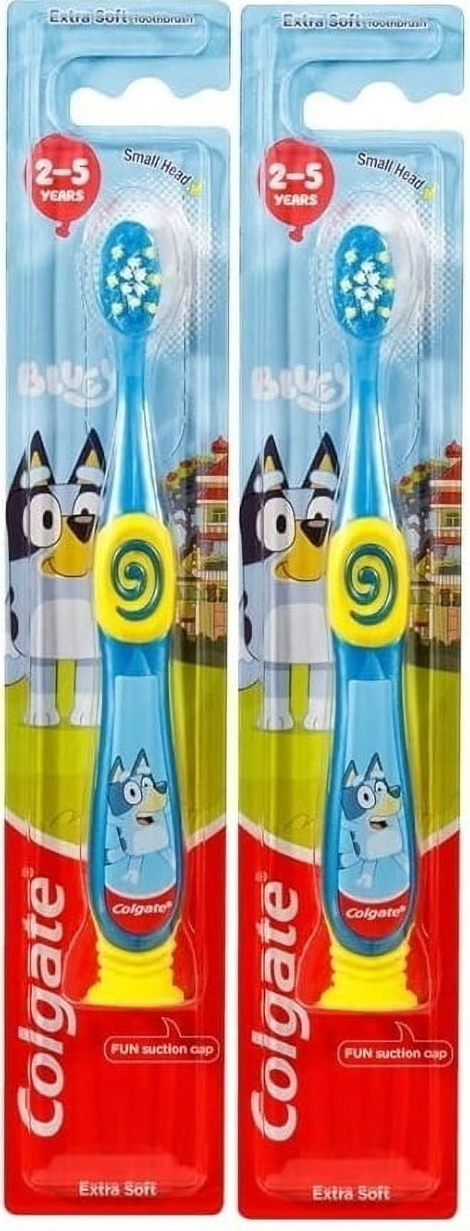 Colgate Bluey Kids Toothbrush, Ages 2-5, Extra Soft Bristles, Suction ...