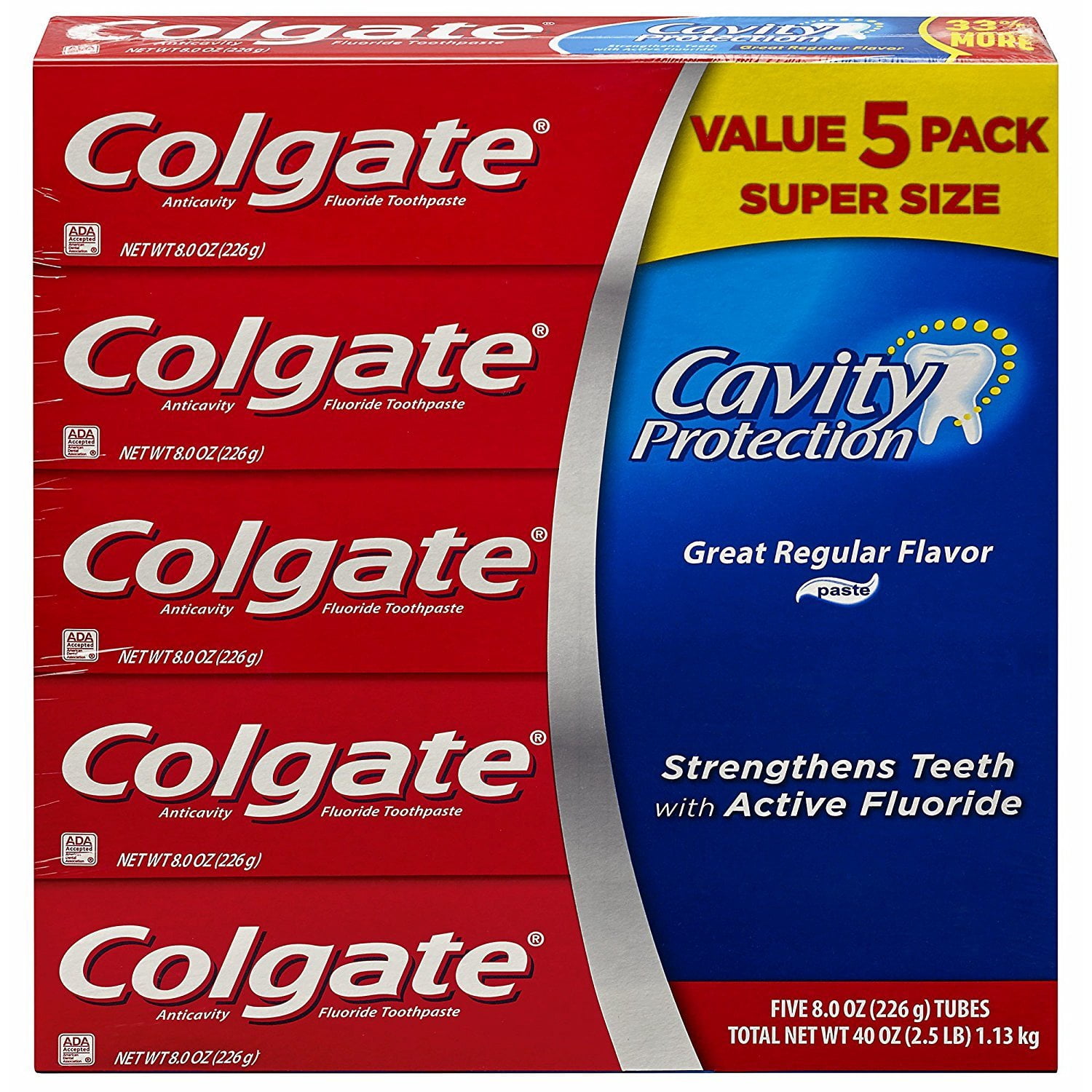 Colgate Cavity Protection Regular SR25 Flavor Fluoride Toothpaste 8 ...