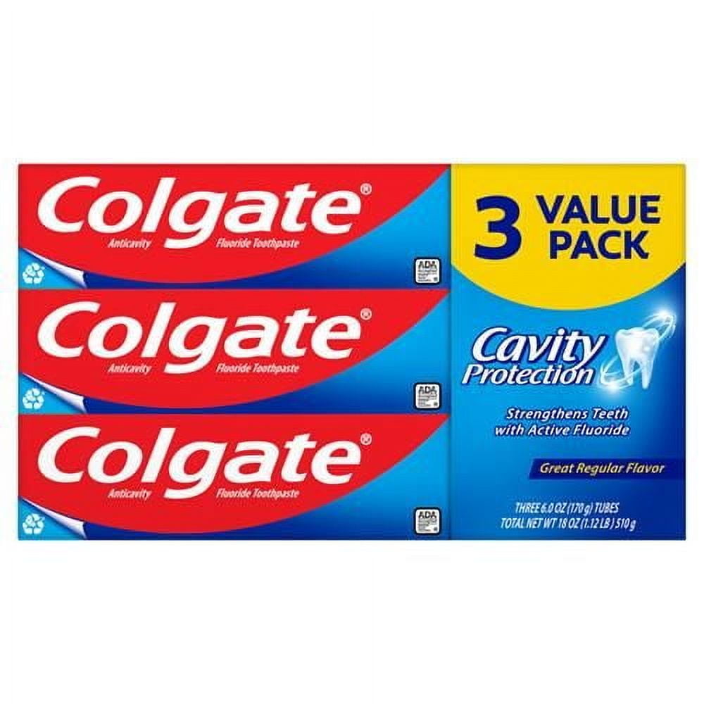 Colgate Cavity Protection Toothpaste With Fluoride, 6 Oz, Pack Of 3 ...