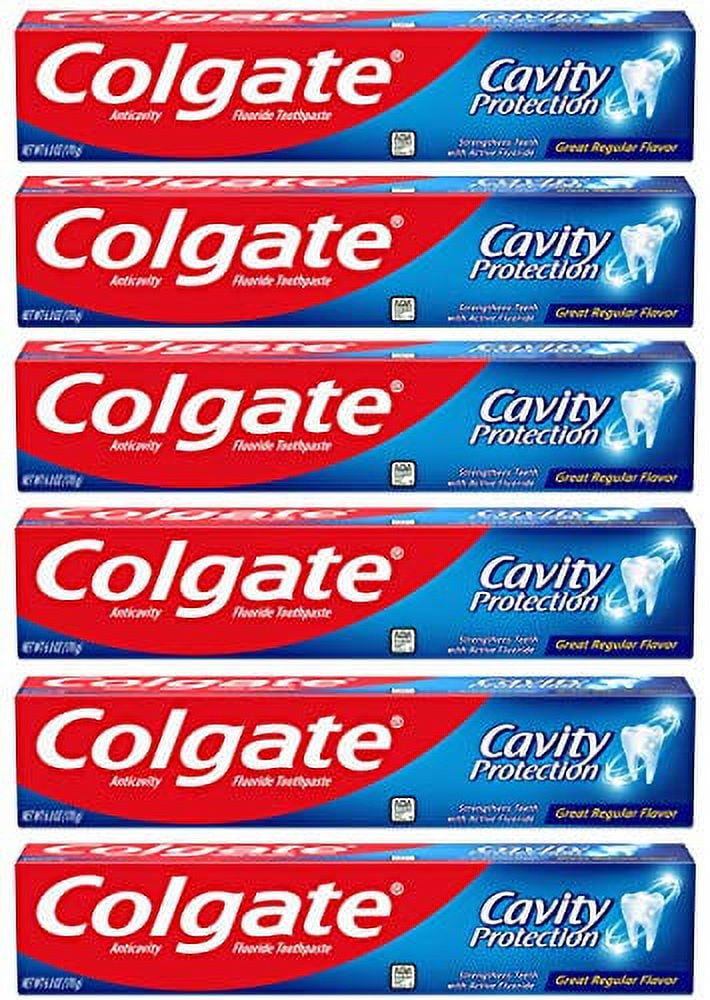 Colgate Toothpaste, Cavity Protection with Fluoride, Regular Flavor, 6 ...