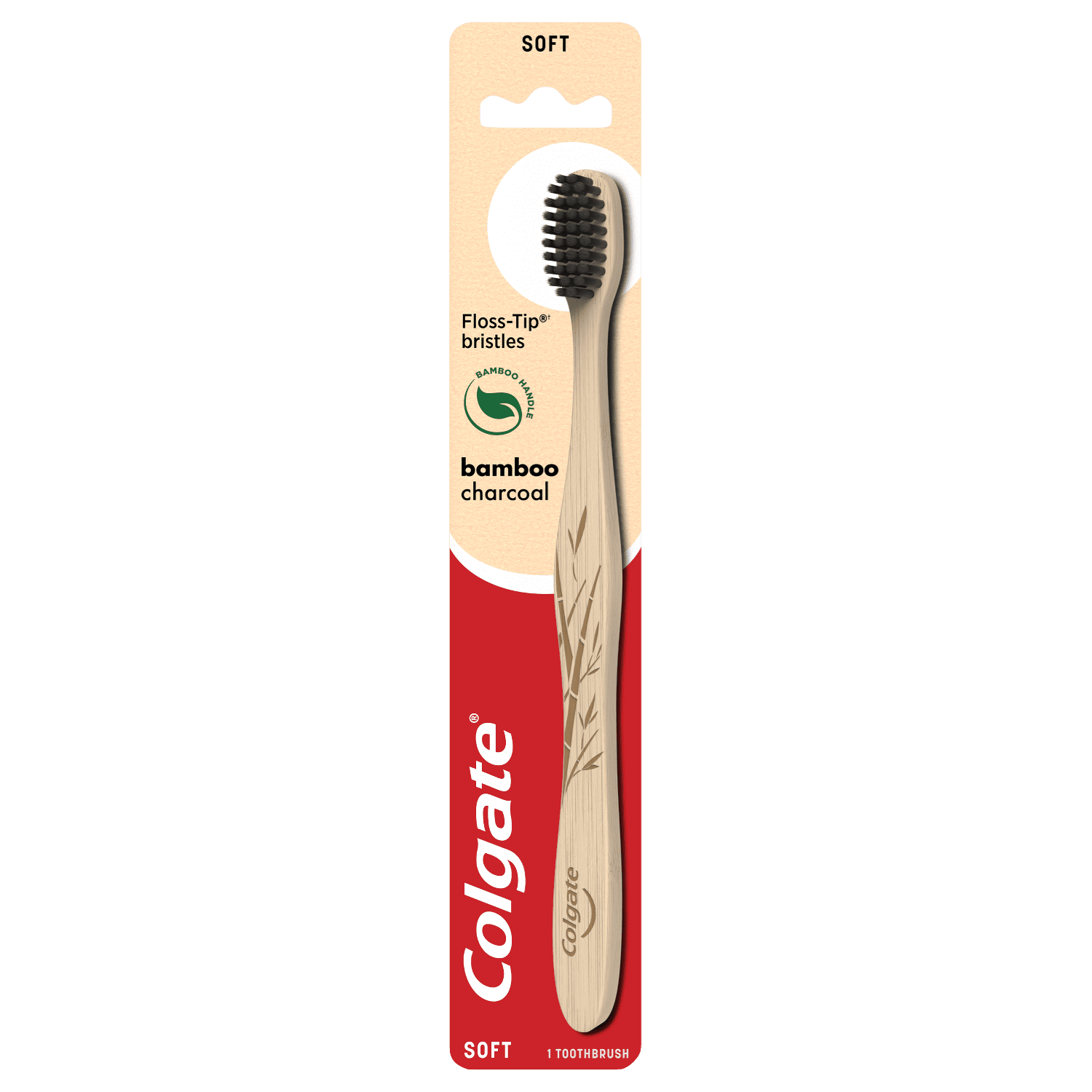 Colgate Charcoal Bamboo Adult Toothbrush, Soft Bristles, Compostable ...