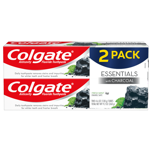 Colgate Charcoal Teeth Whitening Toothpaste, 4.6 oz, 2 Ct - Walmart.com