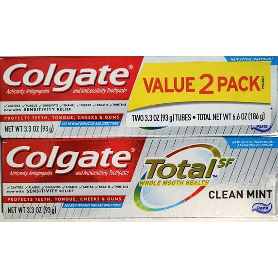 Colgate Colgate total toothpaste, clean mint, 3.3 oz. 2-pack- paste, 6. ...