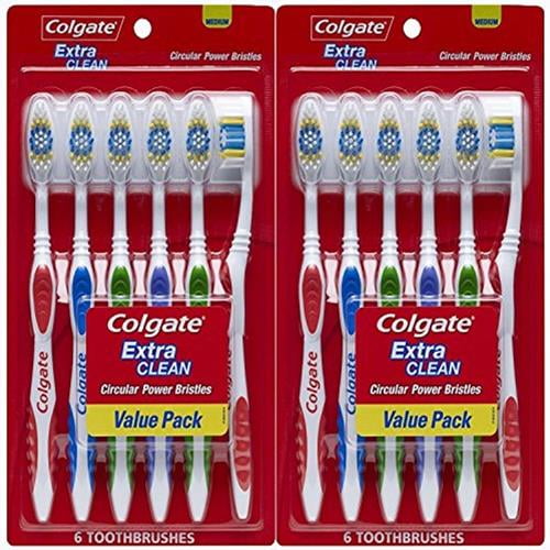 Colgate Extra Clean Full Head, Medium Toothbrush, 12 Count Style May ...