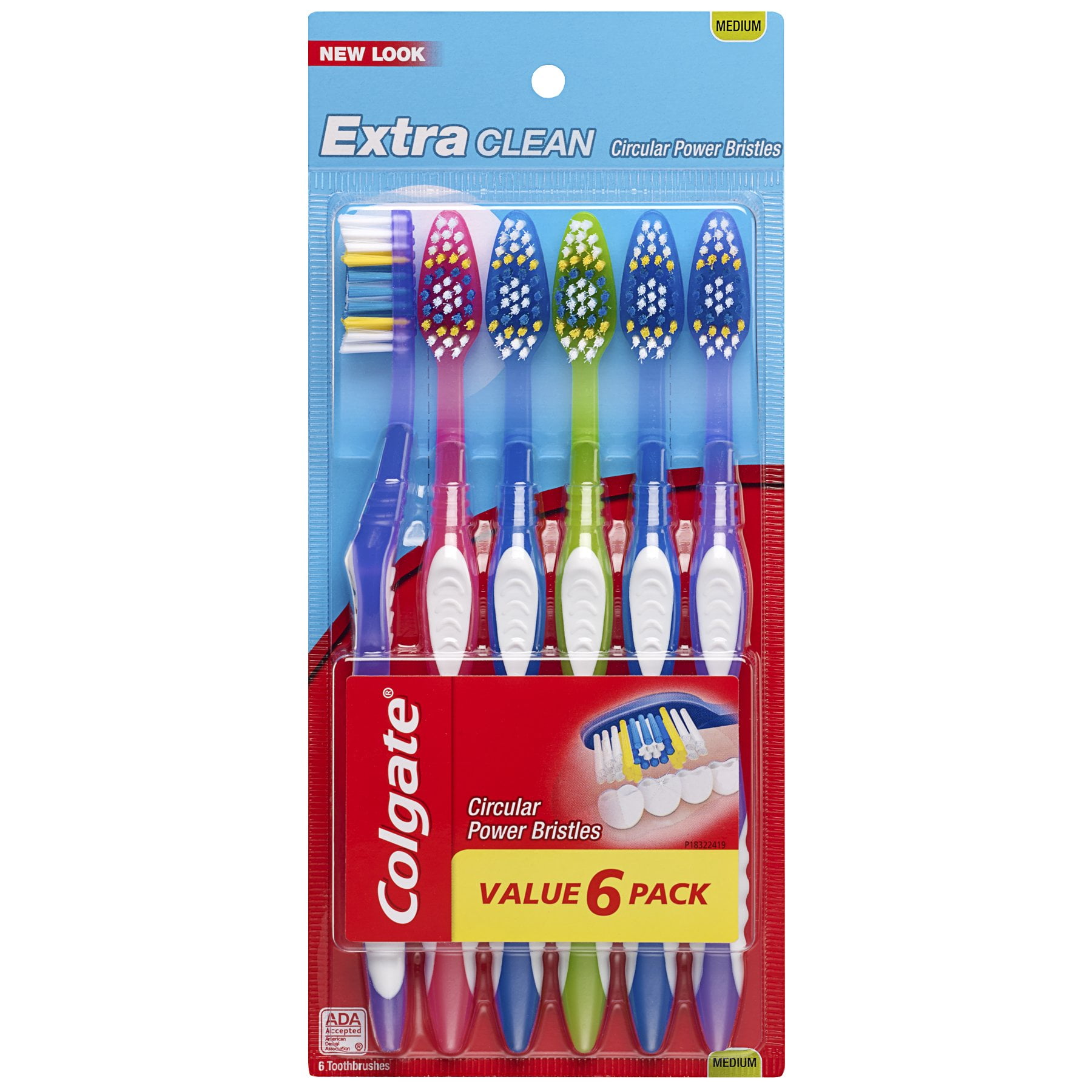 Colgate Extra Clean Full Head Toothbrush, Medium - 6 Count - Walmart.com