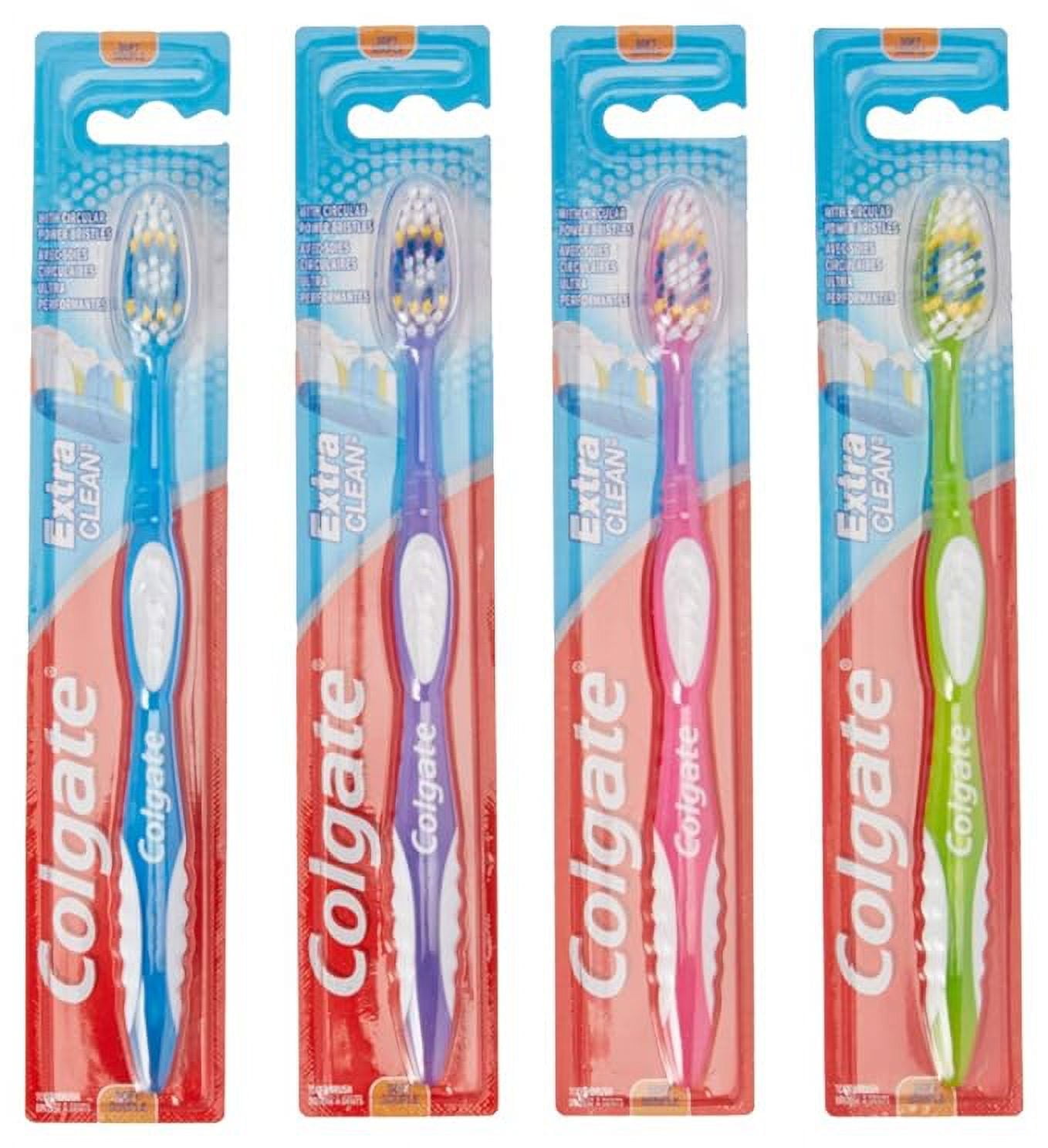 Colgate Extra Clean Full Head Toothbrush, Soft, Assorted Colors (Pack ...