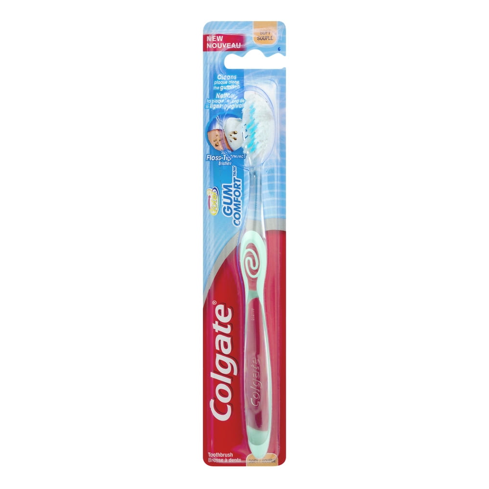 Colgate Gum Comfort Toothbrush with Floss-Tip Bristles, Soft - Walmart.com