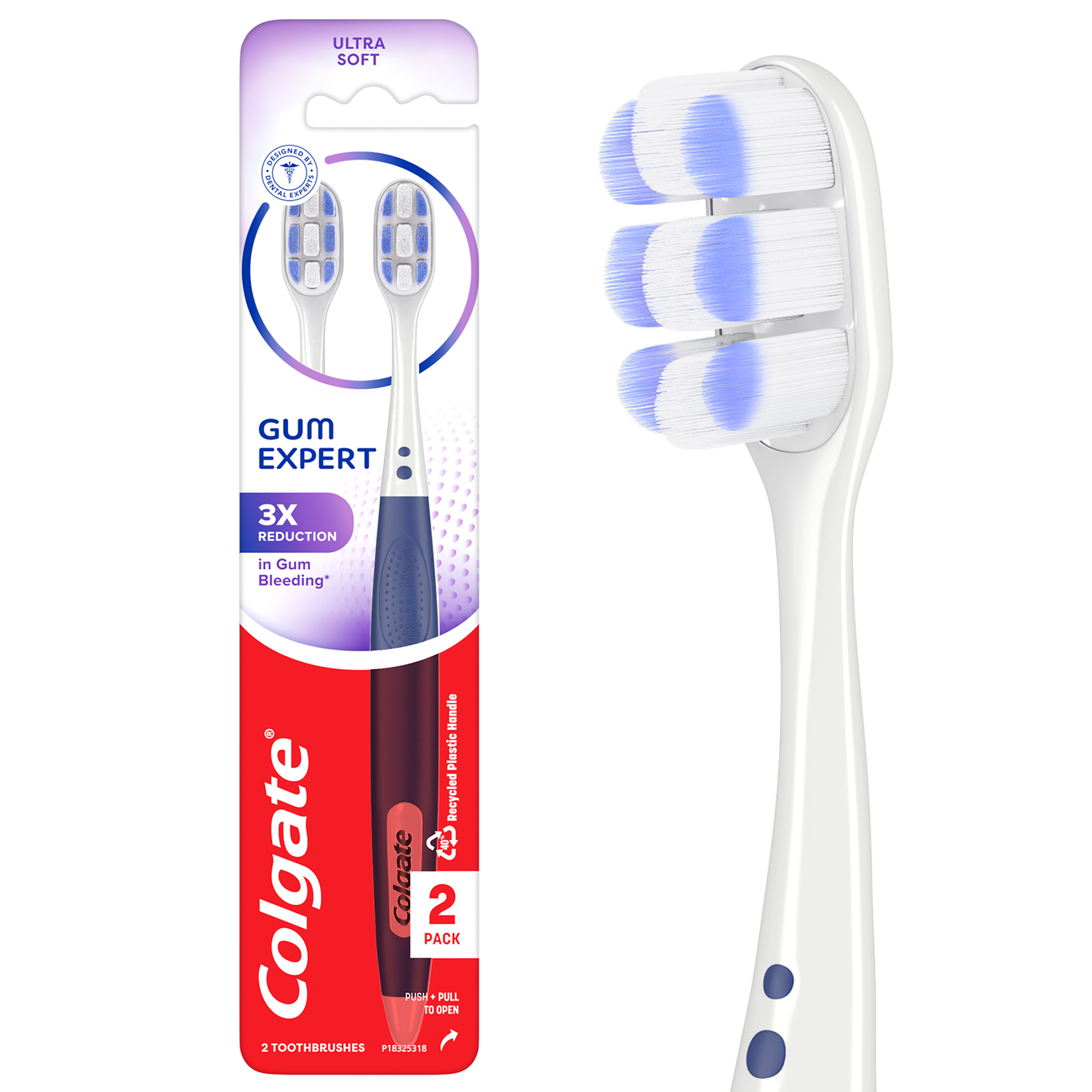 Colgate Gum Health Adult Toothbrush, Ultra Soft Bristles, 2 Count ...