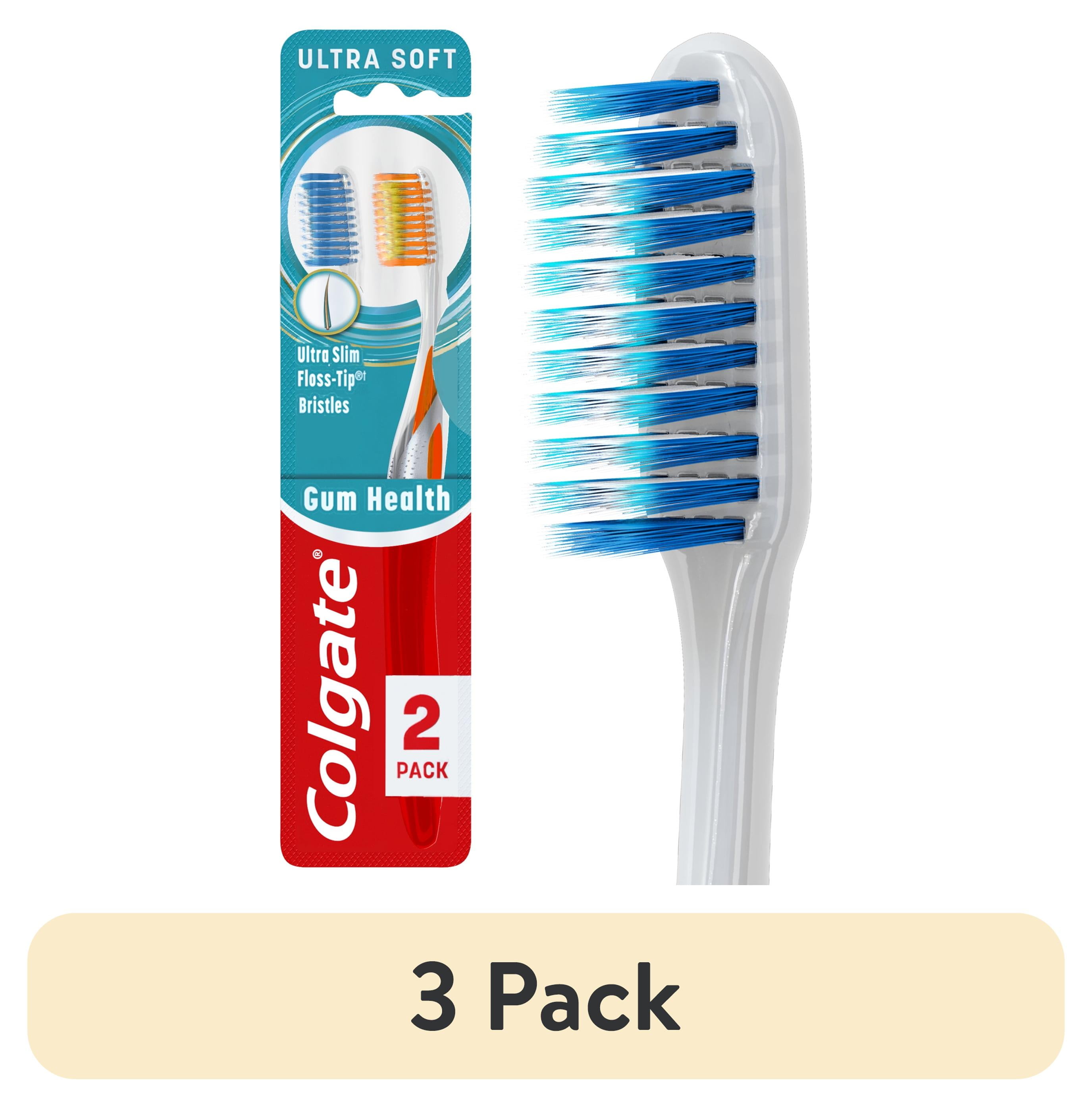 (3 pack) Colgate Gum Health Adult Manual Toothbrush, Ultra Soft, 2 Pack ...