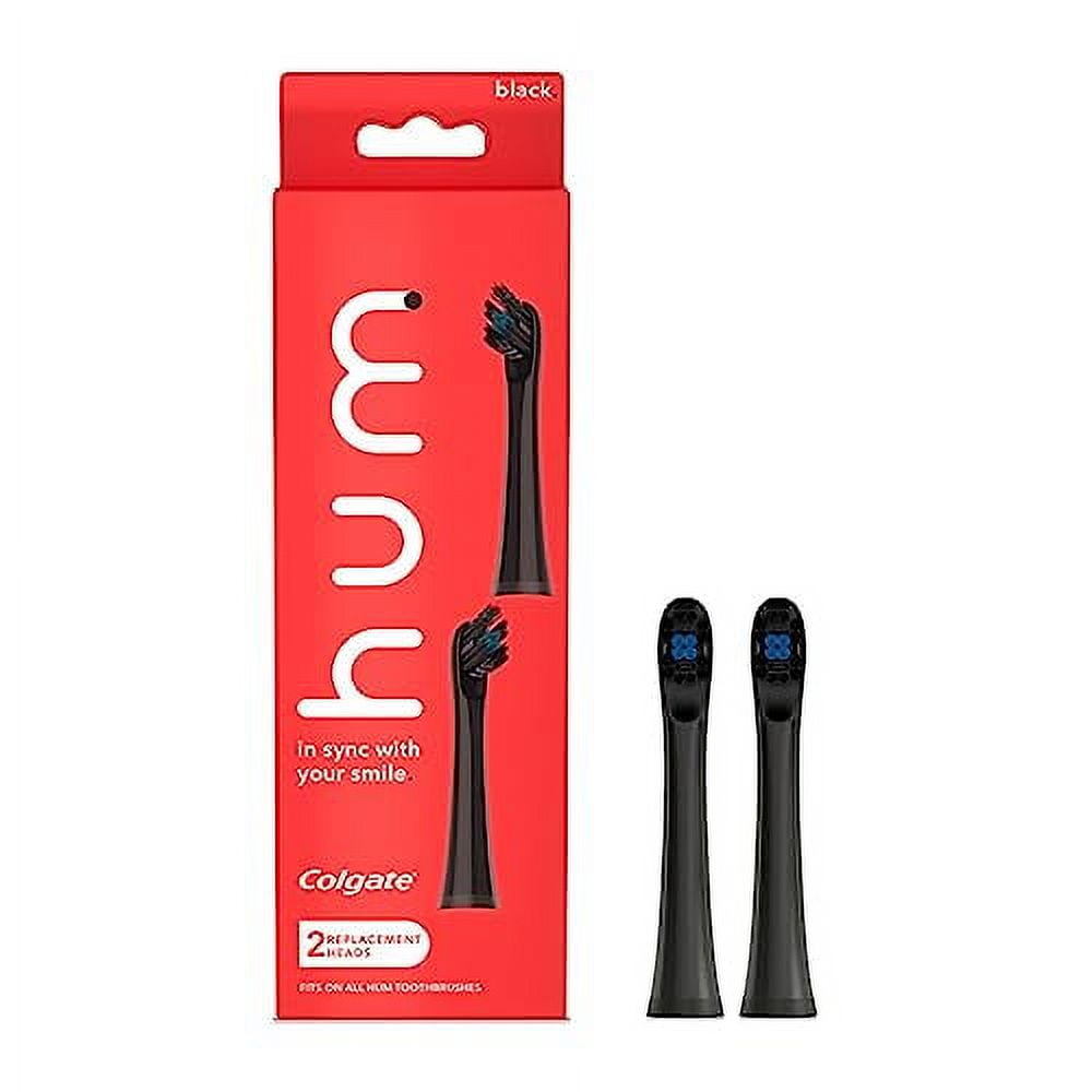 Colgate Hum Connected Smart Electric Toothbrush Refill Head, Black, 2 ...
