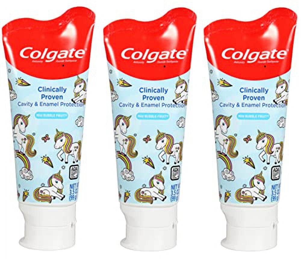Colgate Kids 3.5 oz 3-Pack Unicorns Mild Bubble Fruit Flavor Toothpaste ...