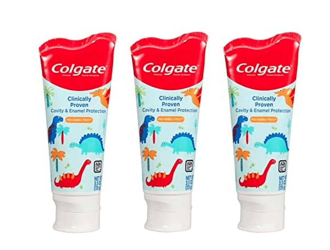Colgate Kids 3.5 oz 3-Pack Dinosaurs Mild Bubble Fruit Flavor ...