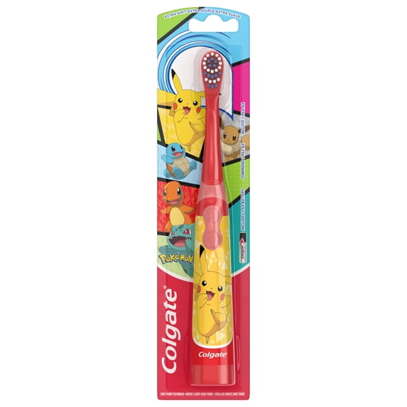 Colgate Kids Battery Toothbrush, Pokemon Kids Vibrating Toothbrush with ...
