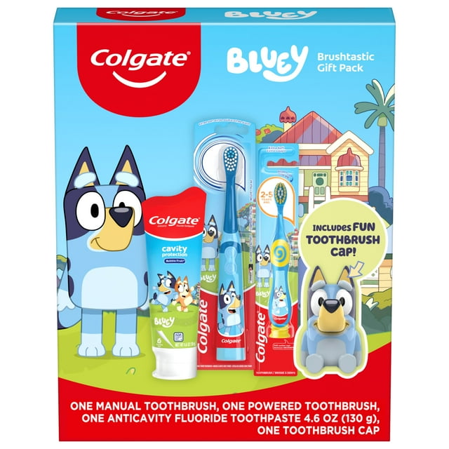Colgate Kids Toothbrush Set with Toothpaste, Bluey Gift Set - Walmart.com