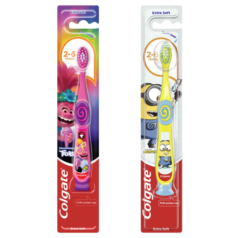 Colgate Kids Extra Soft Toothbrush 4 - 6 Years, Minions Or Trolls ...