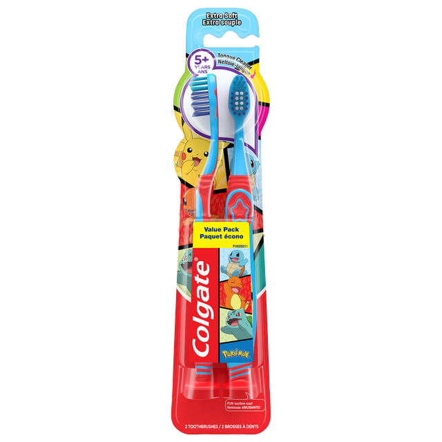Colgate Kids Extra Soft Toothbrush, Pokemon, Ages 5+ 2 Pack - Walmart.com