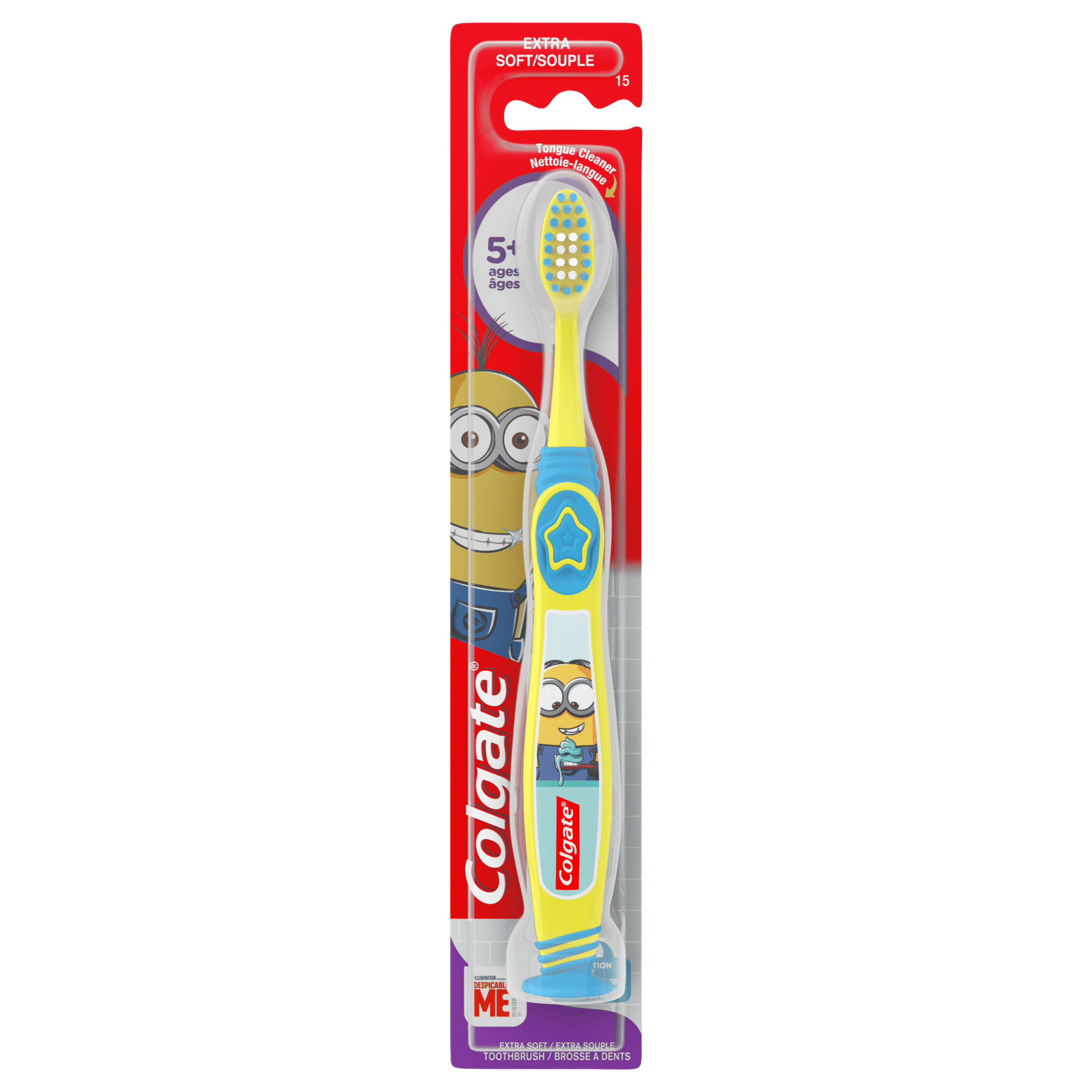 Colgate Kids Minion Toothbrush with Tongue Cleaner, Soft, Children ...
