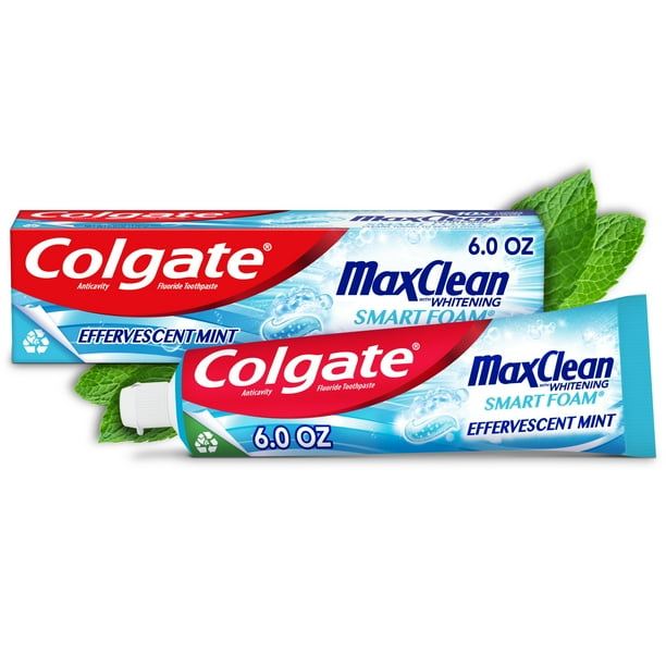 Colgate Max Fresh Max Clean Whitening Toothpaste, Smart Foam Toothpaste ...