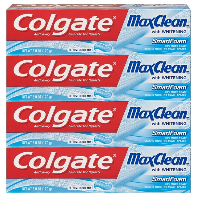 Colgate Max Clean Whitening YPF5 Foaming Toothpaste with Fluoride ...