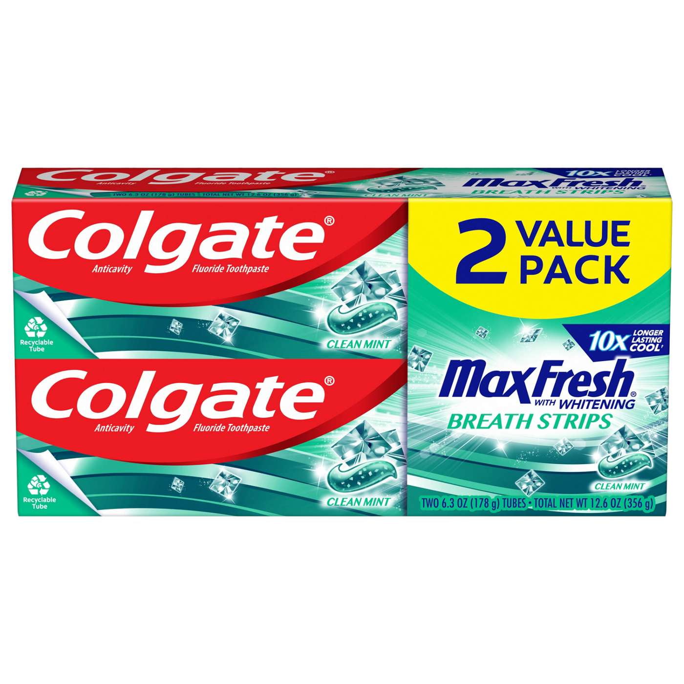 Colgate Max Fresh Anticavity Toothpaste 2 pk - Clean Mint - 12.6 oz ...