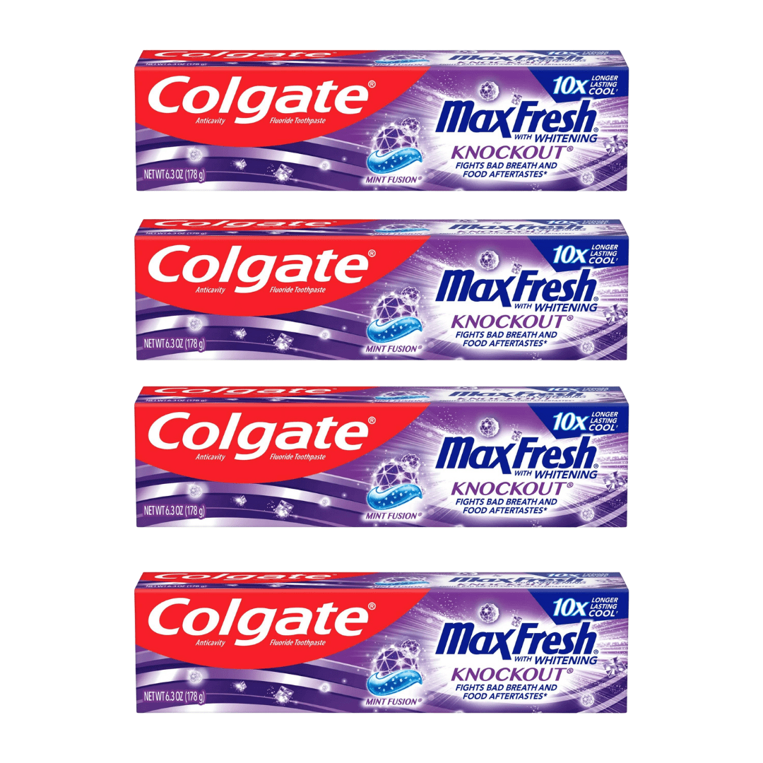 Colgate Max Fresh Knockout Toothpaste, Whitening Toothpaste with Mini ...
