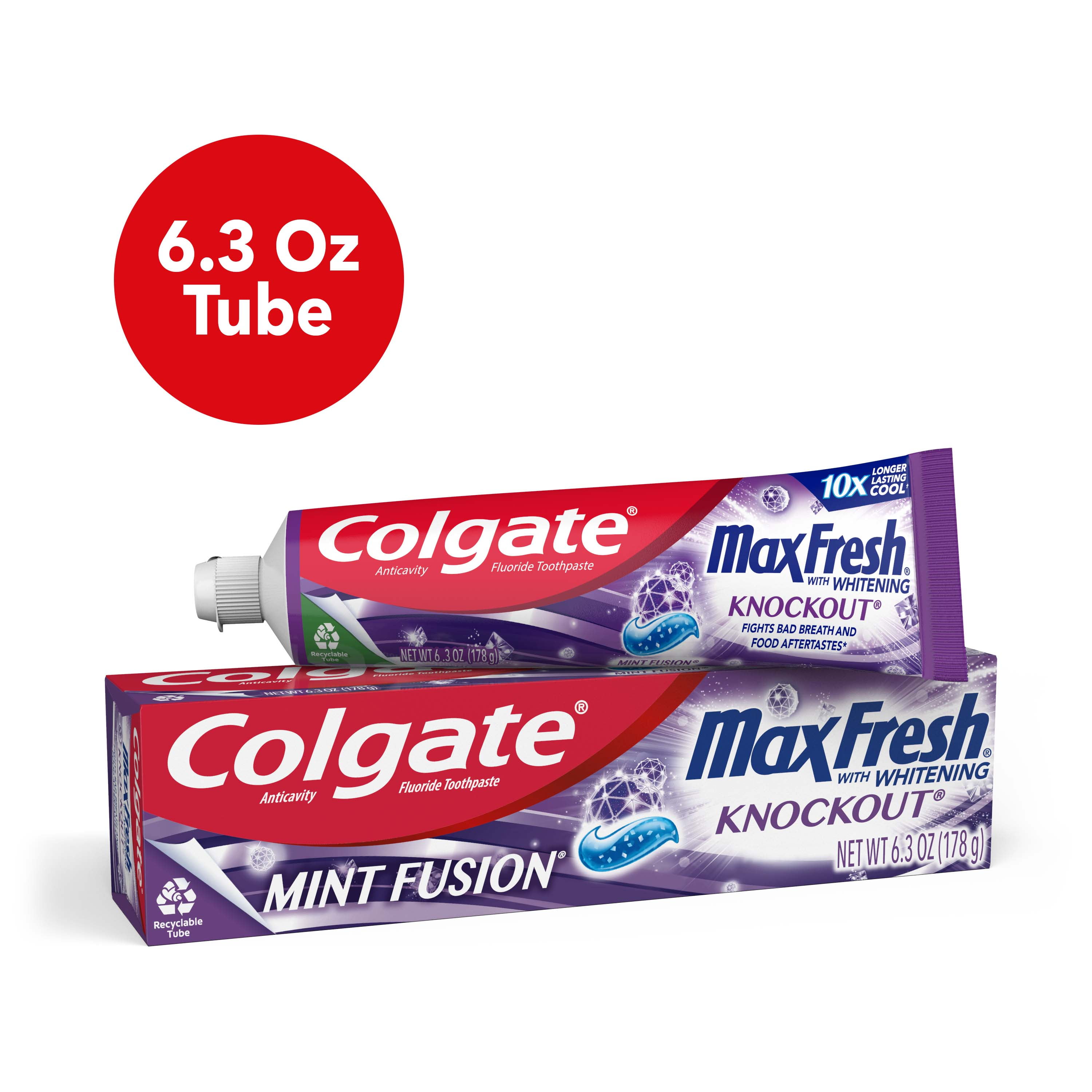 Colgate Max Fresh Knockout Toothpaste, Whitening Toothpaste with Mini ...