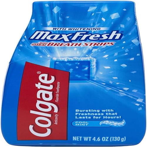 Colgate Max Fresh Liquid Toothpaste With Breath Strips, Cool Mint, 4.6 ...