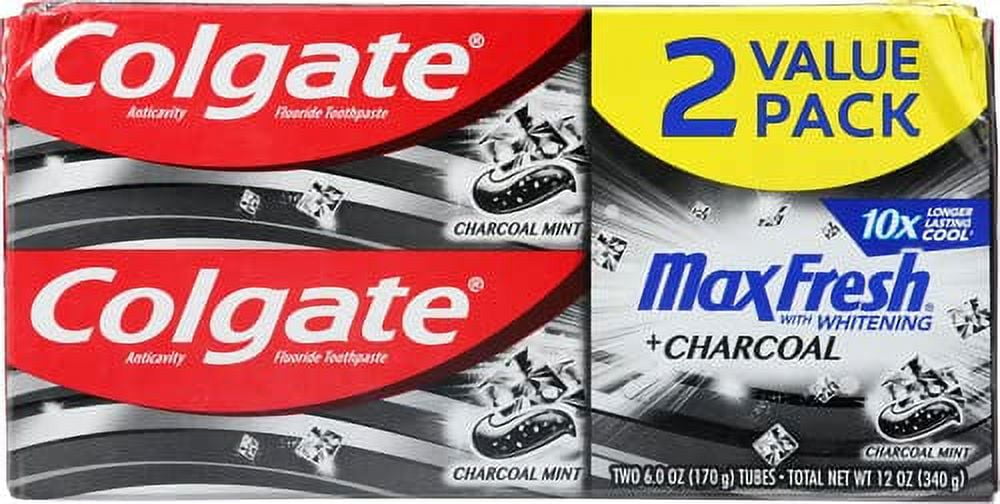 Colgate Max Fresh Toothpaste + Charcoal, Charcoal Mint (6 Ounce, Pack ...