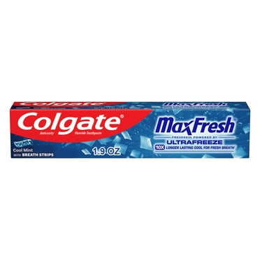 Colgate Max Fresh Travel Size Toothpaste with Mini Breath Strips, Cool ...