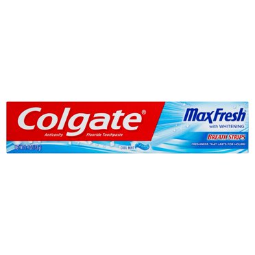 Colgate Max Fresh Toothpaste with Mini Breath Strips, Clean Mint - 6 ...