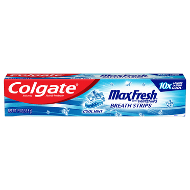 Colgate Max Fresh Travel Size Toothpaste with Mini Breath Strips, Cool ...