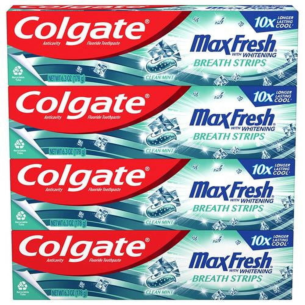 Colgate Max Fresh Whitening Toothpaste With Mini Strips, Clean Mint ...