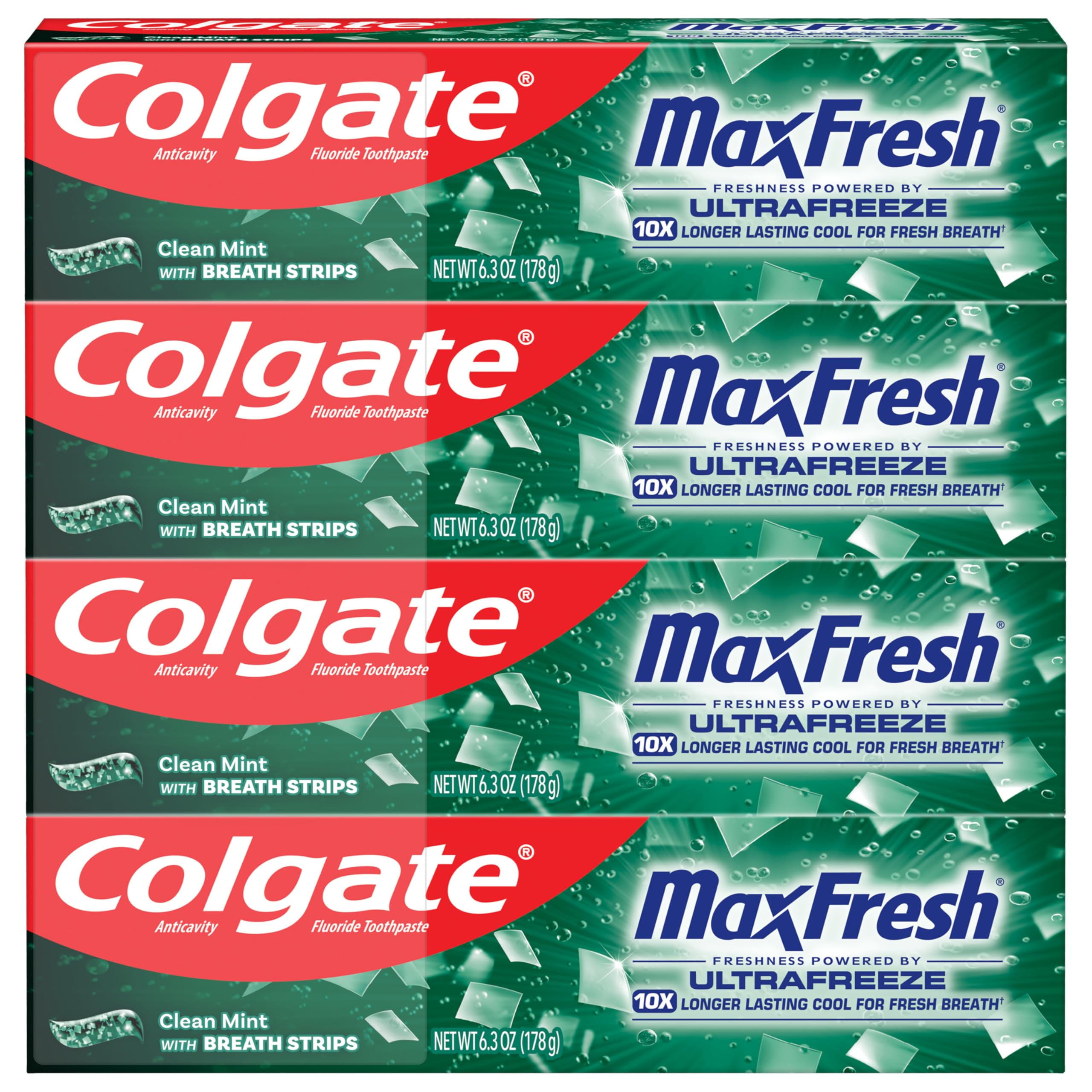 Colgate Max Fresh Whitening Toothpaste With Mini Strips, Clean Mint ...