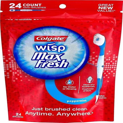 Colgate Max Fresh Wisp Disposable Mini Toothbrush, Peppermint , 3 Pack ...