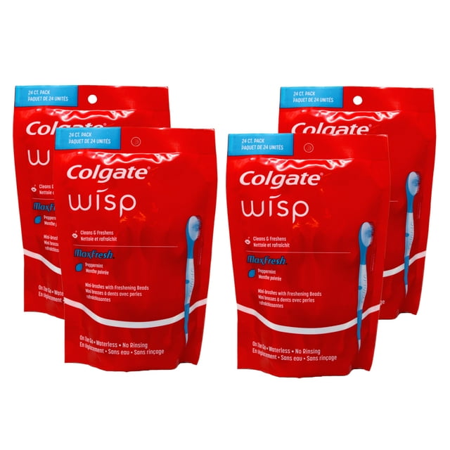 Omic Colgate Max Fresh Wisp Disposable Mini Toothbrushes, Peppermint ...