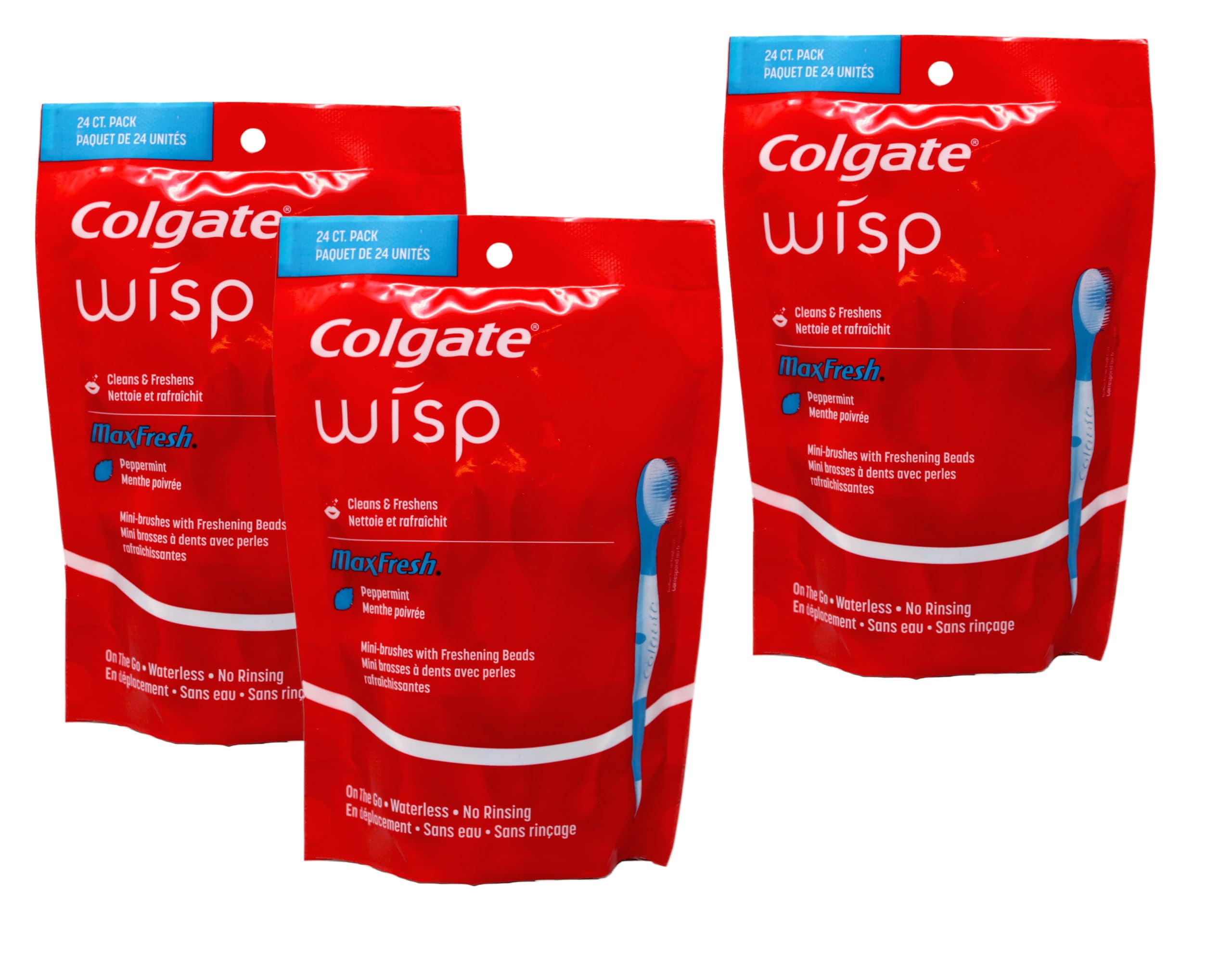 Colgate Max Fresh Wisp MMF7 Disposable Mini Toothbrush, Peppermint , 3 ...
