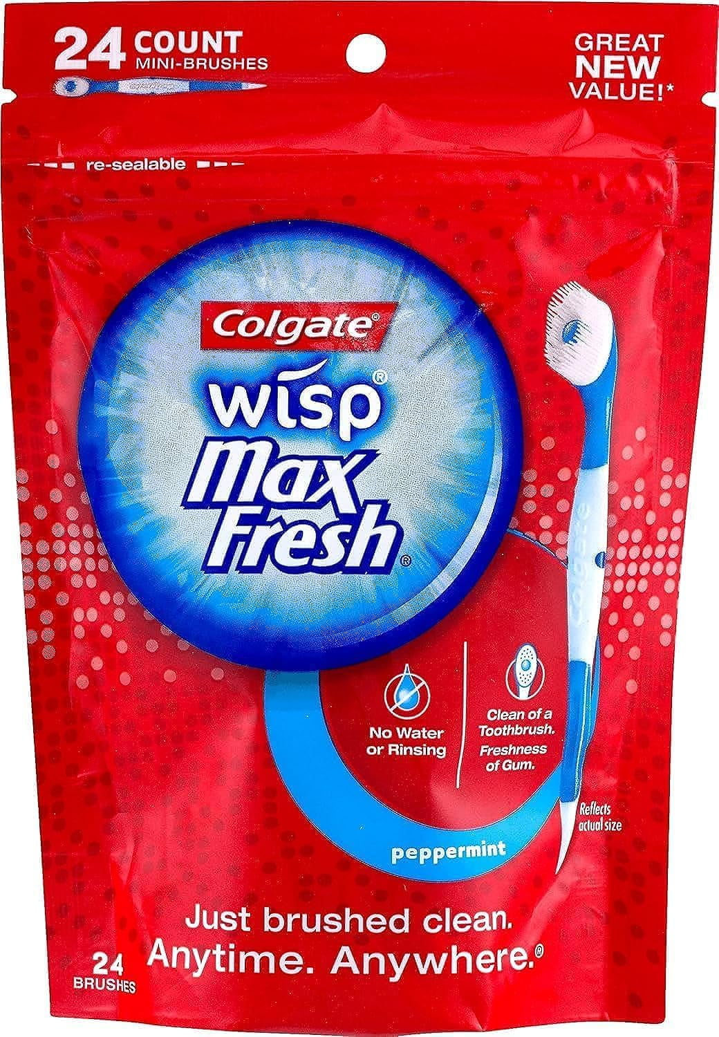Colgate Max Fresh Wisp YPF5 Disposable Mini Toothbrush, Peppermint , 3 ...