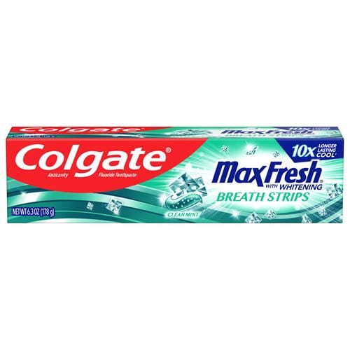 Colgate Max Fresh With Whitening Toothpaste With Mini Breath Strips ...
