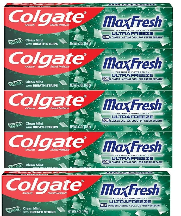 Colgate Max Fresh with Whitening Toothpaste with Mini Breath Strips ...